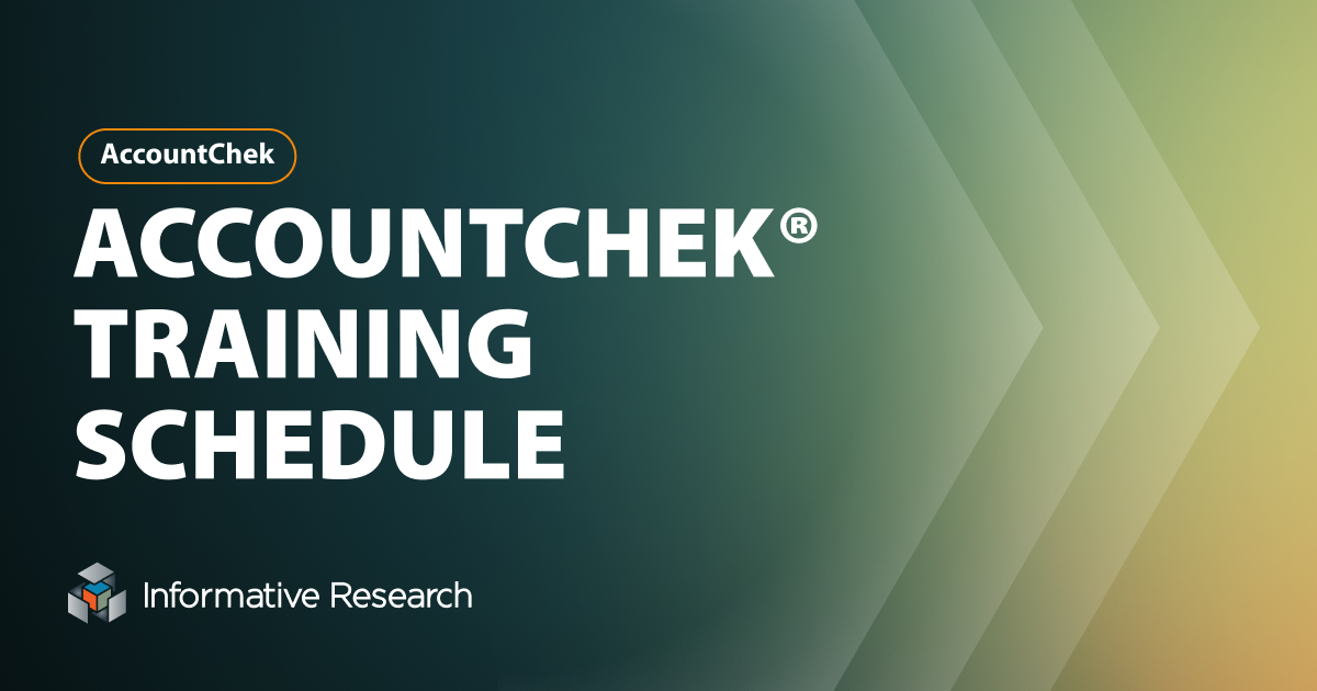AccountChek Training Calendar | Informative Research